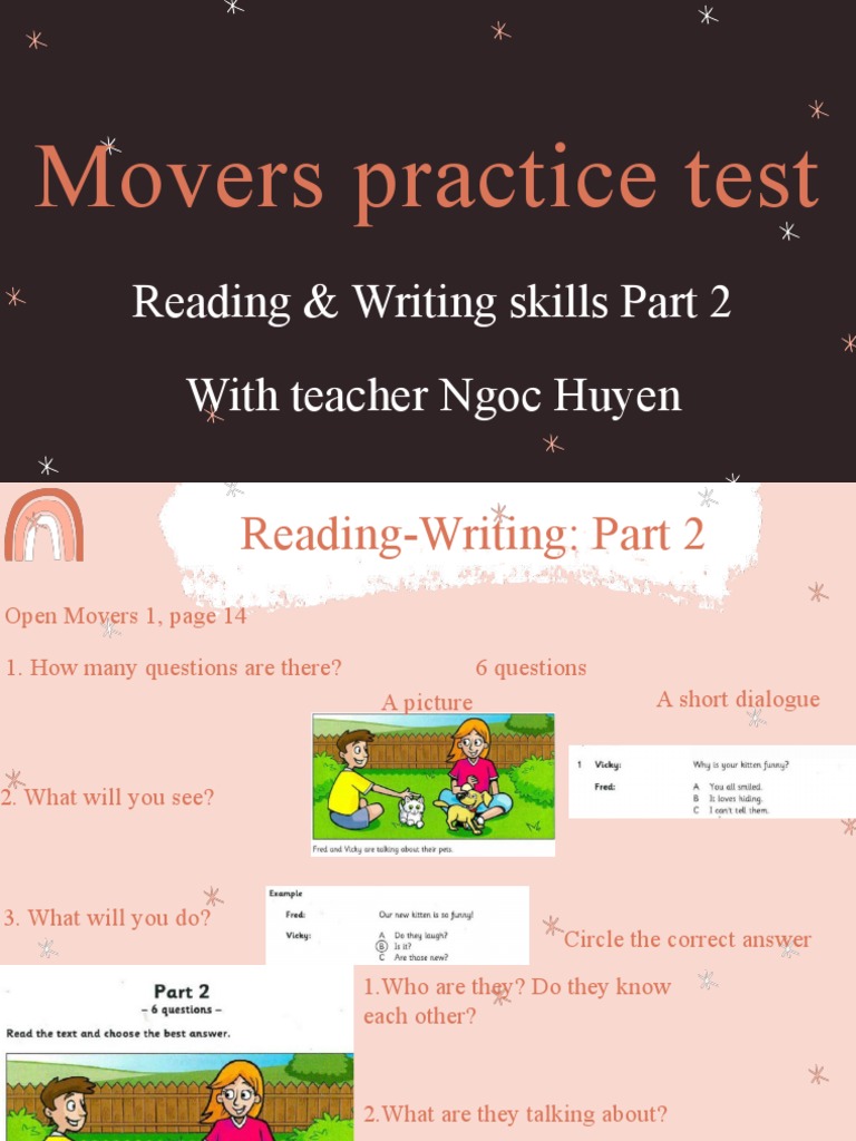 Movers Reading & Writing Practice Test | PDF
