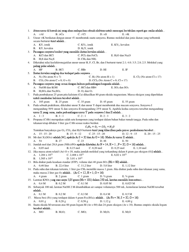 Latihan Soal X Semester 2 (2023) | PDF