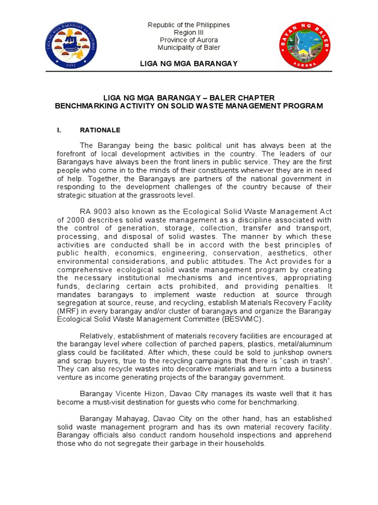 LNB Baler Activity Design | PDF | Waste Management | Municipal Solid Waste