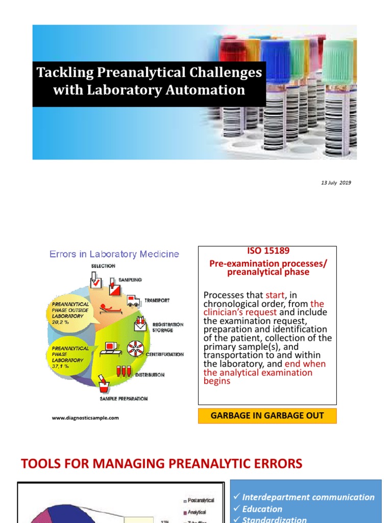 Tackling Preanalytical Challenges in Laboratory Automation - Dr. Tjian ...