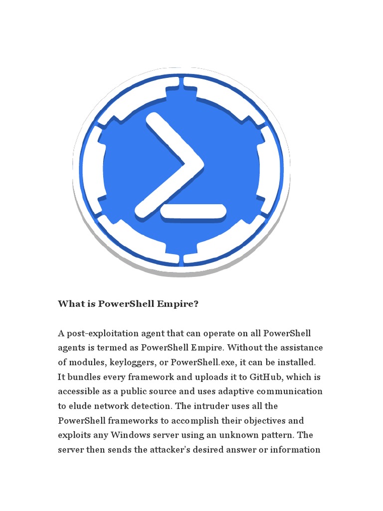 What Is Powershell Empire Pdf Microsoft Windows Computer Architecture 2129