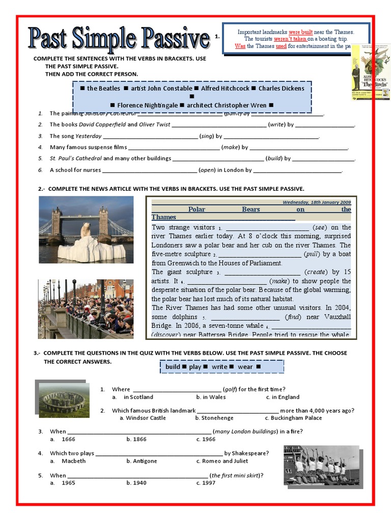 Past Simple Passive Grammar | PDF | River Thames