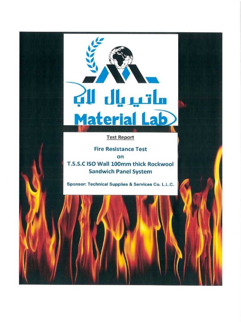 TSSC - 100mm Rockwool Iso Wall Fire Test Report Bs 476-22 | PDF