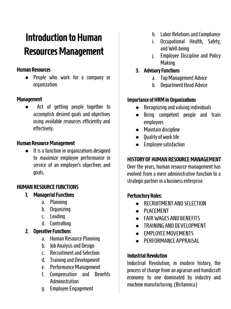 HR Notes | PDF | Human Resource Management | Human Resources
