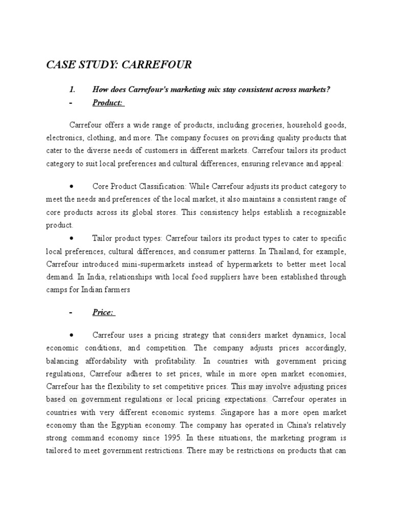 Casestudy CARREFOUR | PDF | Retail | Marketing