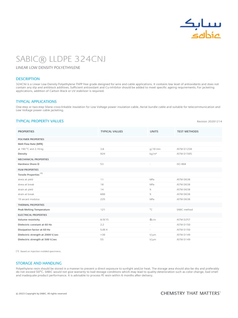 SABIC® LLDPE - 324CNJ - Global - Technical - Data - Sheet | PDF ...