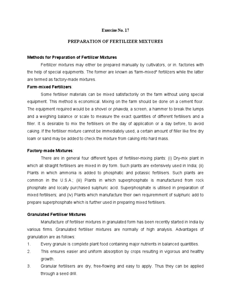 Fertilzer Mixture - 075636 | PDF | Fertilizer | Chemistry
