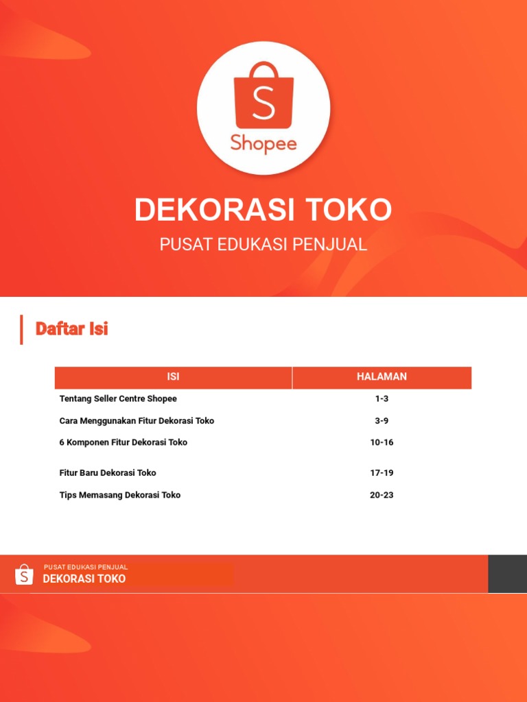 Panduan Dekorasi Toko Shopee | PDF