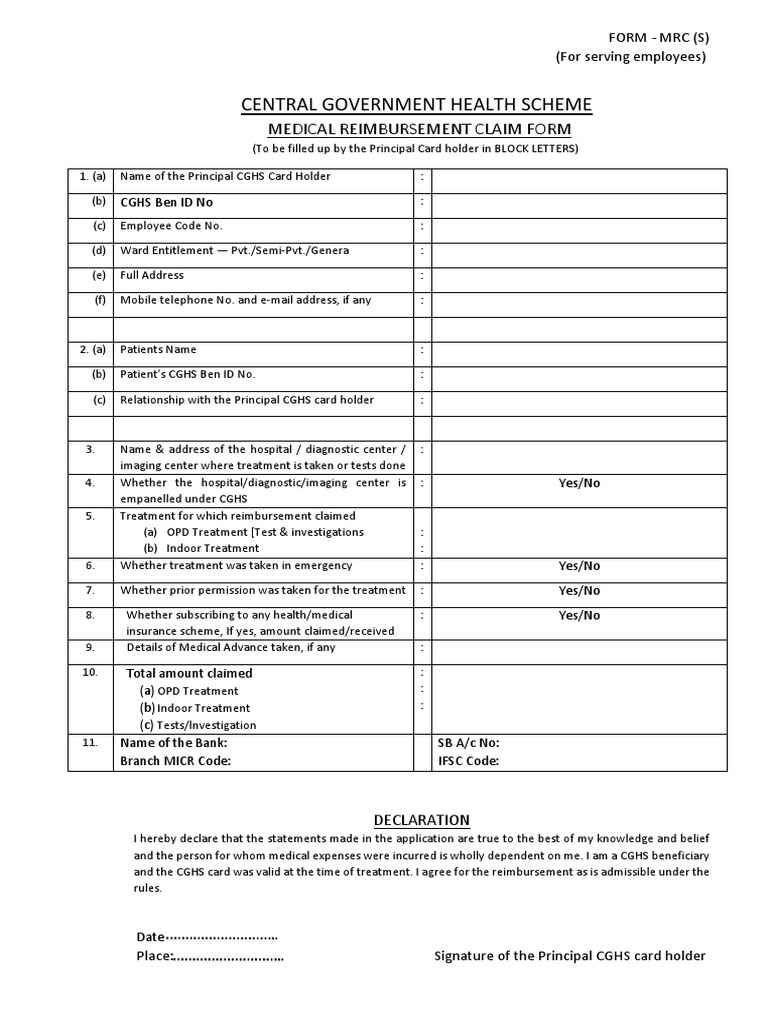 Revised Med - Reimb - .Form-Serving 01 | PDF | Health Care | Service ...