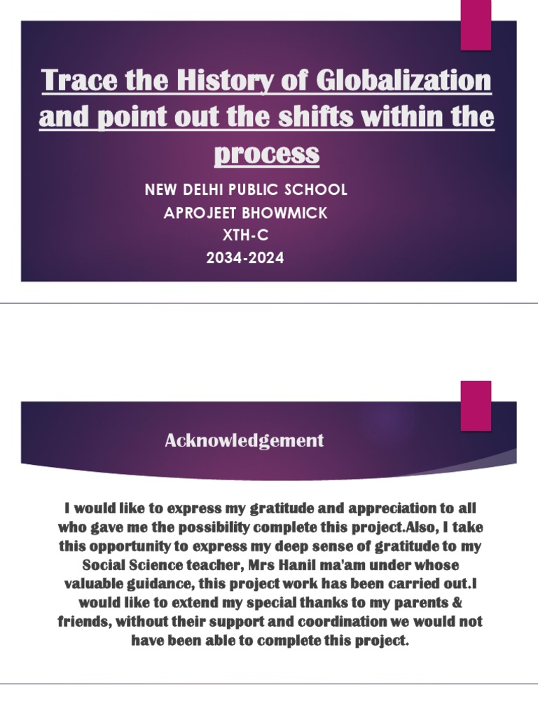 Trace The History of Globalization and Point Out The Shifts Within The ...