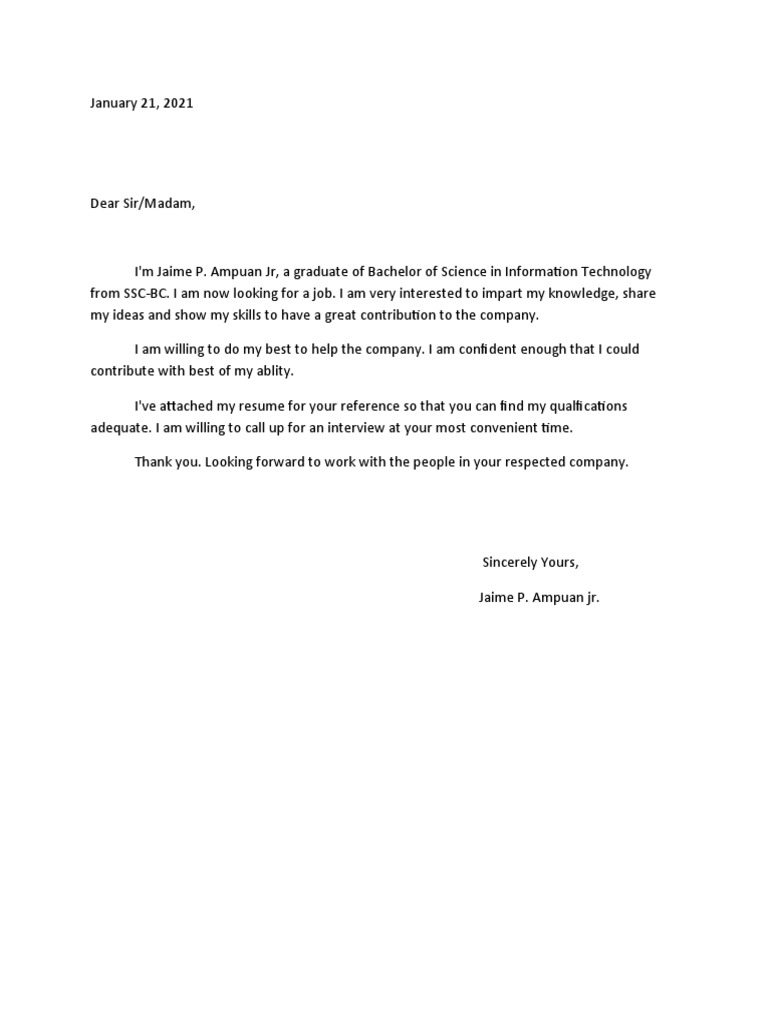 Application Letter | PDF