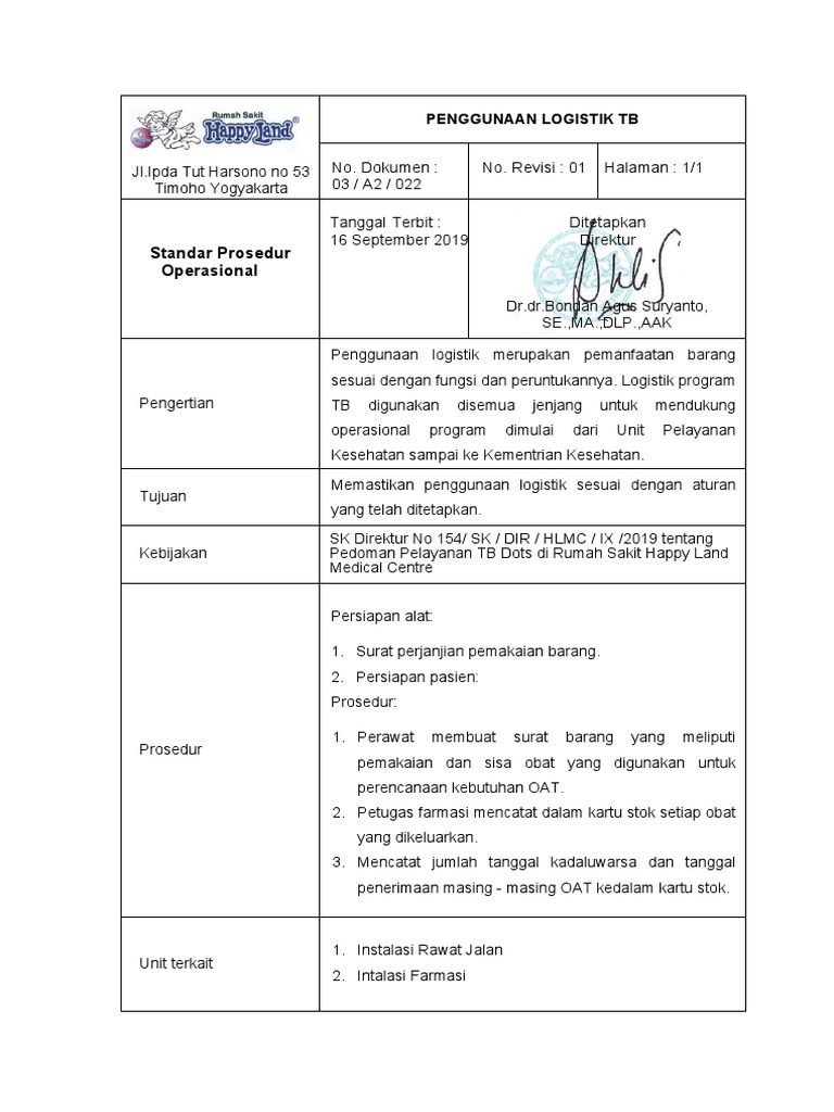 Penggunaan Logistik TB | PDF