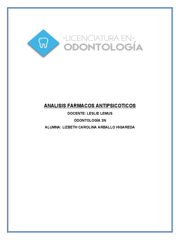 Analisis Farmacos Antipsicoticos | PDF | Antipsicótico | Esquizofrenia Analisis Farmacos Antipsicoticos | PDF | Antipsicótico | Esquizofrenia