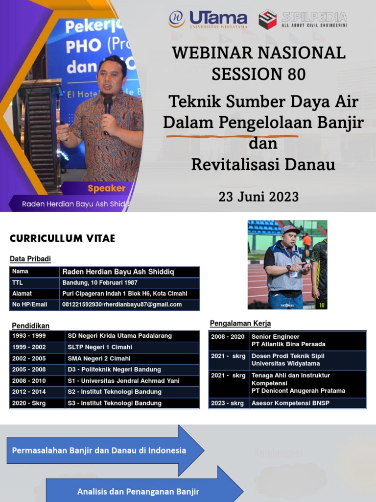 Teknik Sumber Daya Air Dalam Pengelolaan Banjir Dan Revitalisasi Danau ...