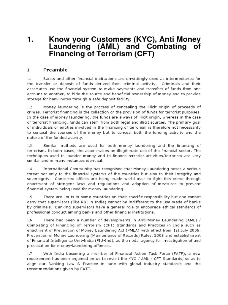 Chapter 01 - AML | PDF | Money Laundering | Terrorism Financing