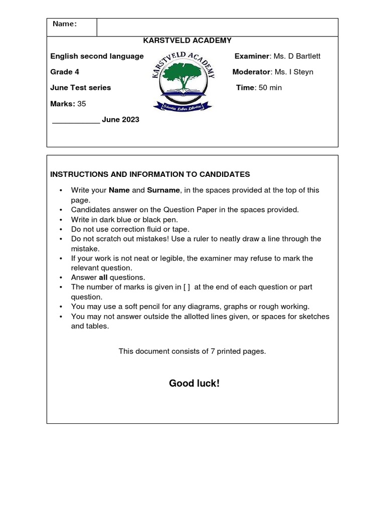 Grade 4 Test Series Pdf Poetry Grammatical Tense