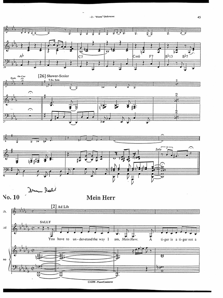 Cabaret - Mein Herr | PDF