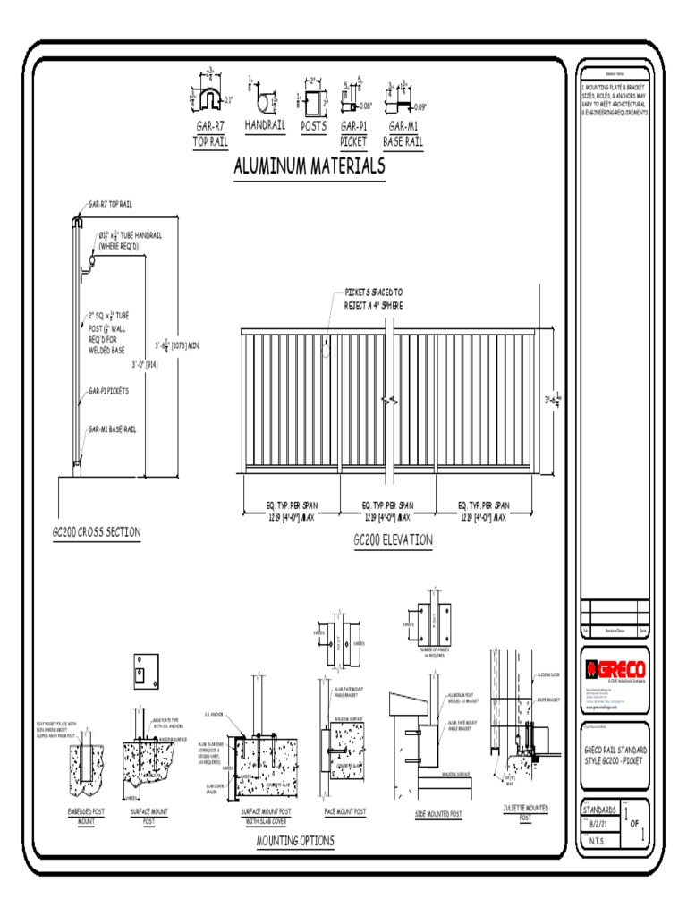GC200 Picket Rail | PDF | Building Engineering | Civil Engineering