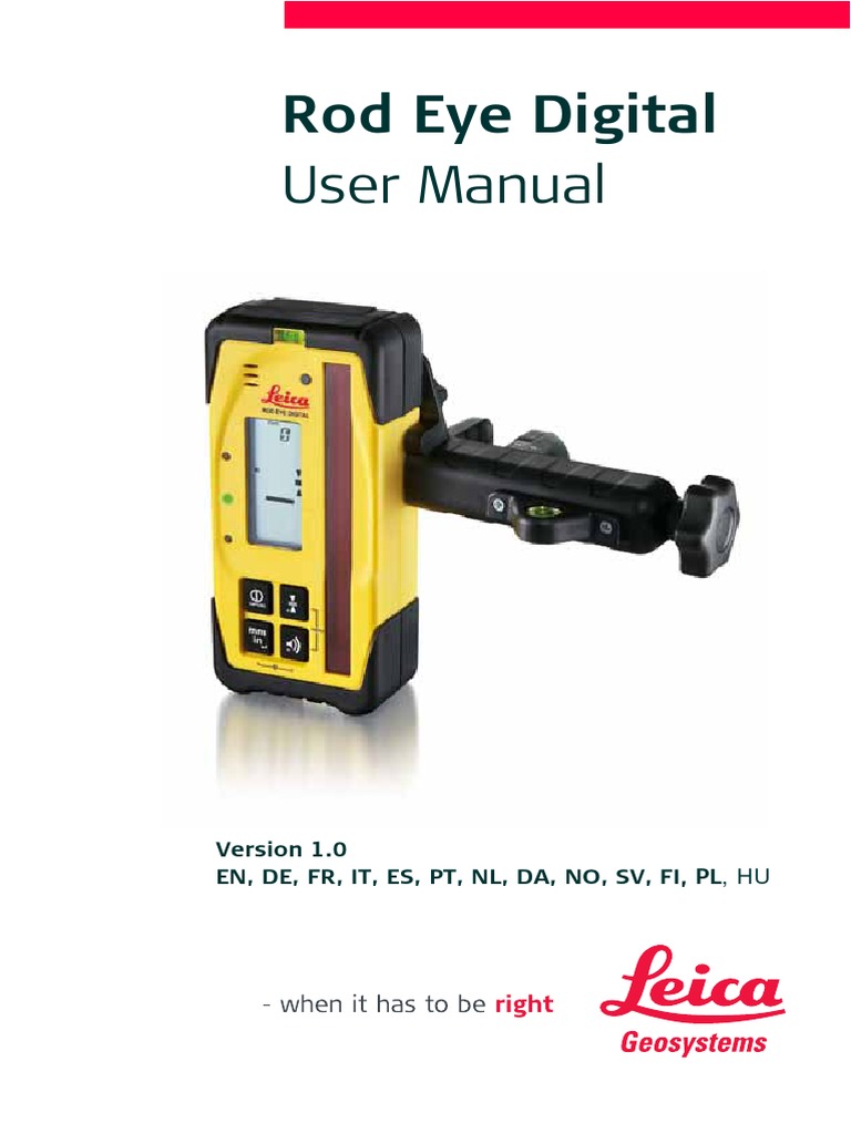 Leica Rod Eye Digital User Manual | PDF | Electromagnetic Interference ...
