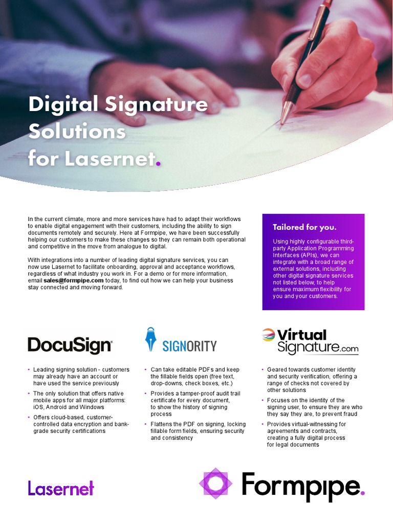 Formpipe - Temenos - E-Signature Overview | PDF | Software | Computer ...