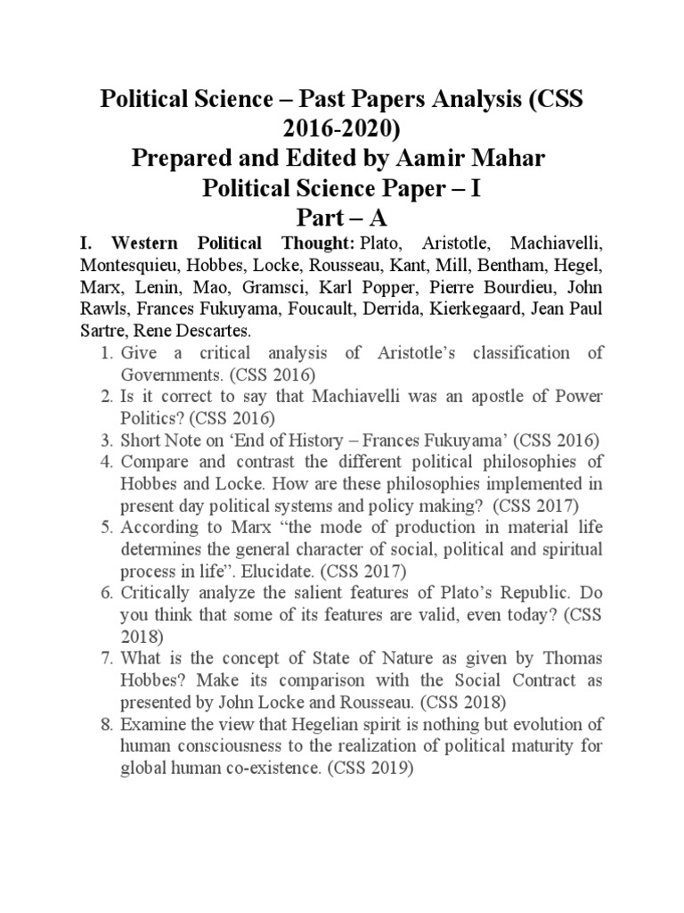 Pol Science Past Papers | PDF | Totalitarianism | Democracy