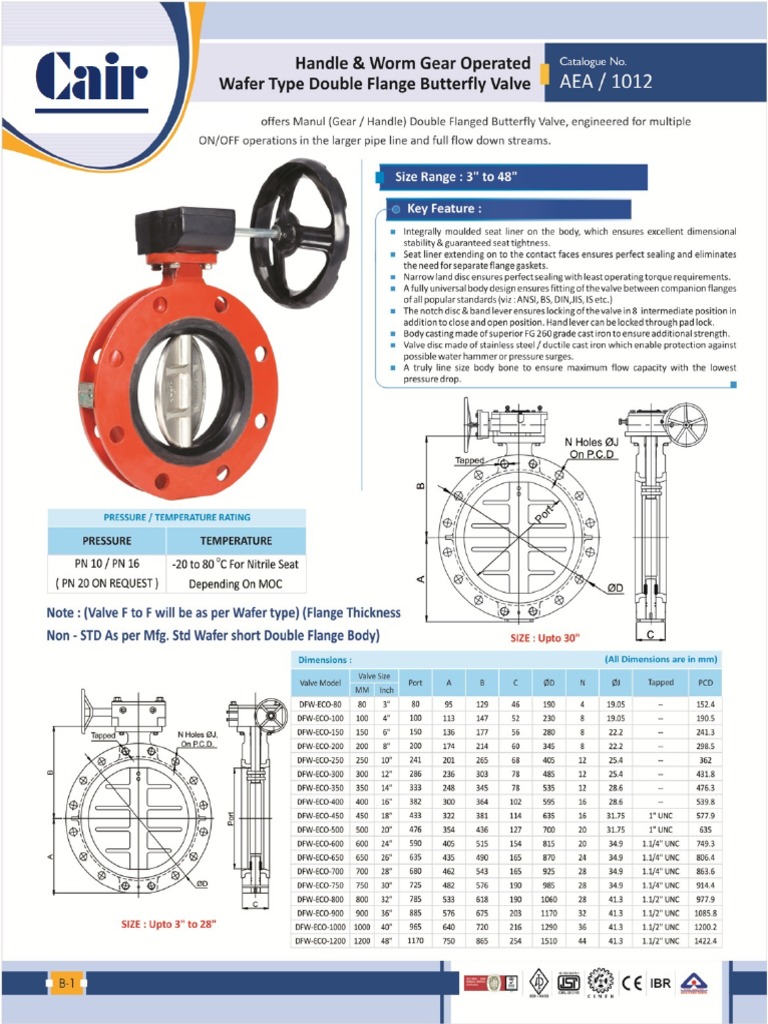 Butterfly Valve Double Flange Catalog | PDF