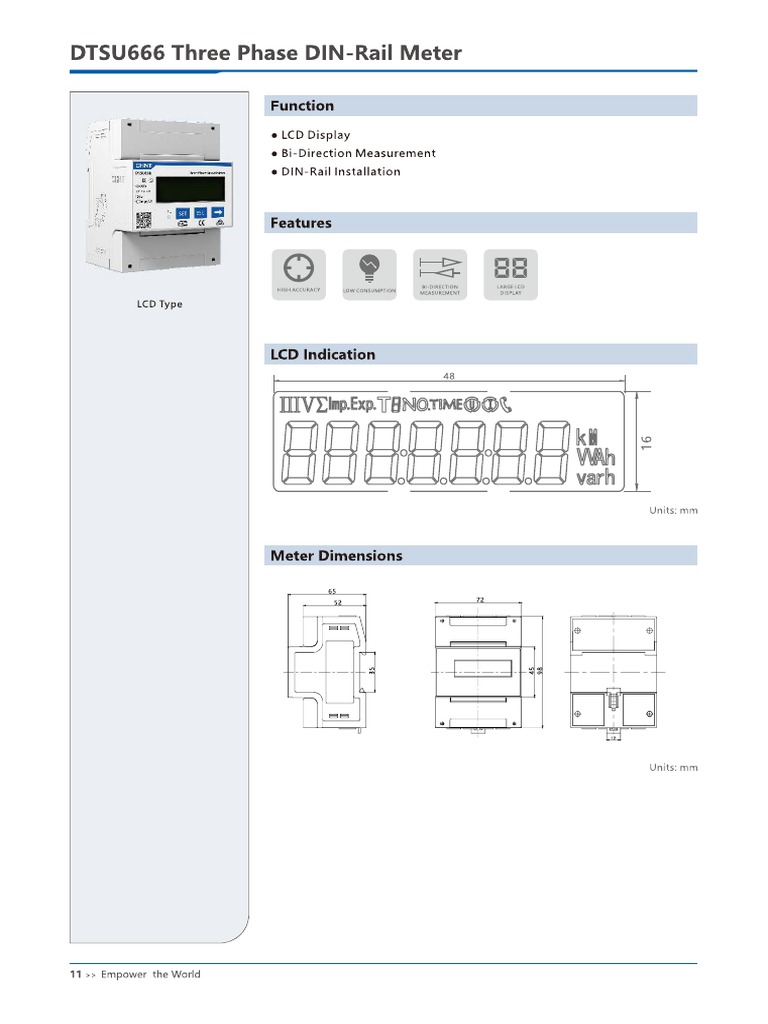 Meter Fotovoltaico Datasheet - DTSU666 | PDF