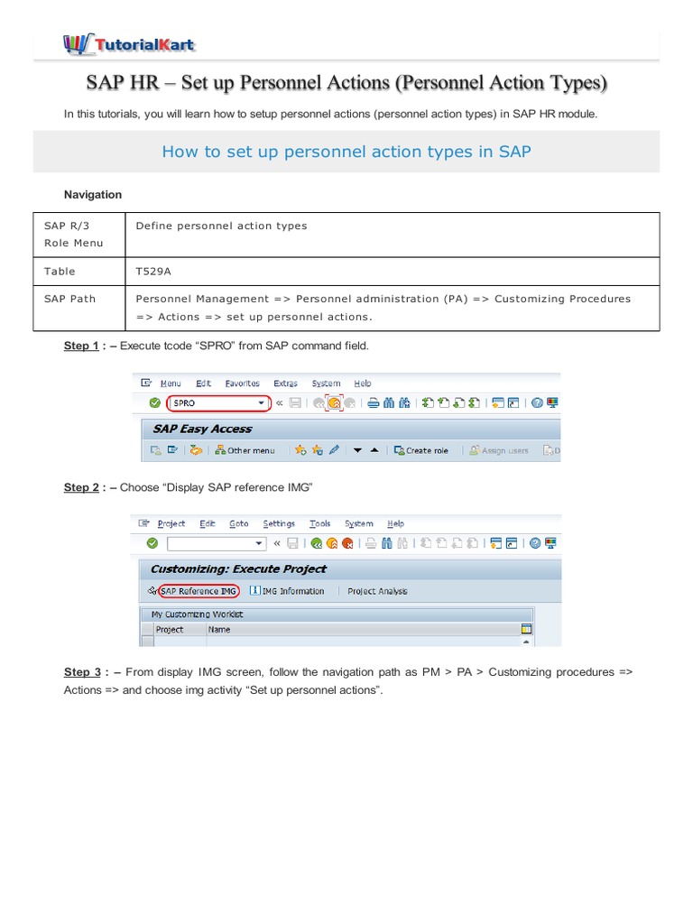 Setting Up Personnel Action Types in SAP | PDF | Human Resource ...