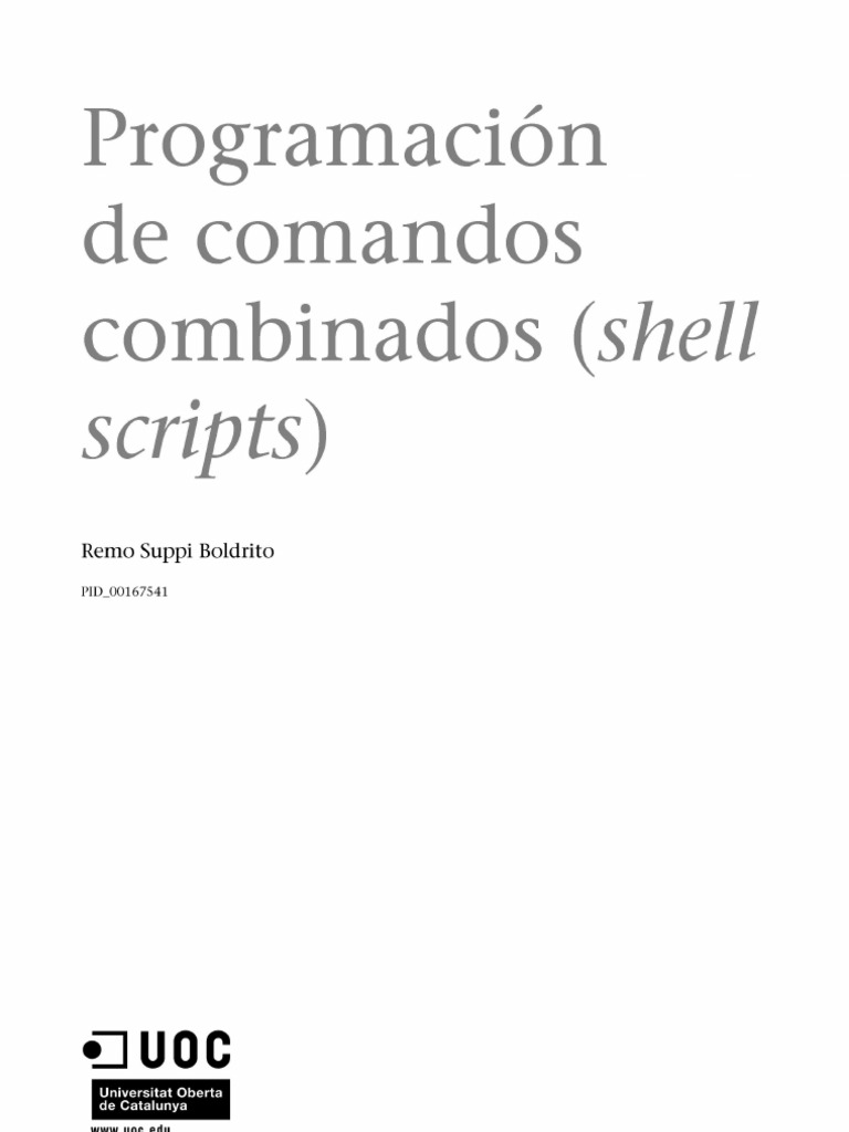 Programación shell scripts | PDF | Interfaz de línea de comando | Áreas de informática