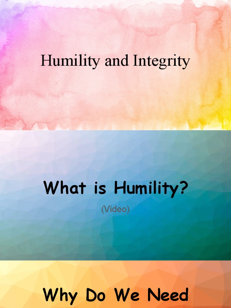 Humility and Integrity | PDF