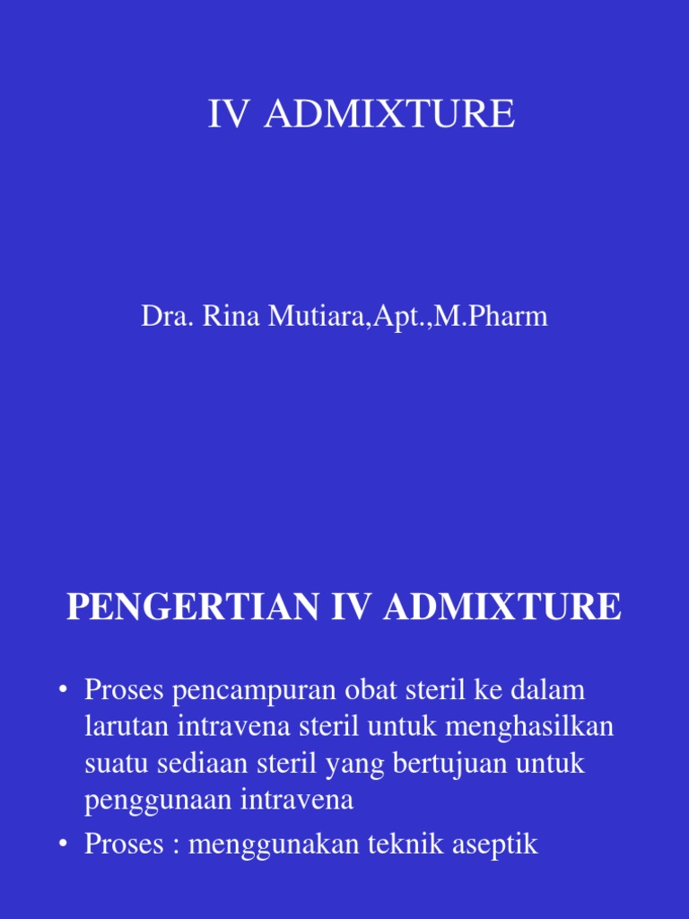 Konsep Dasar Iv Admixture Ui | PDF