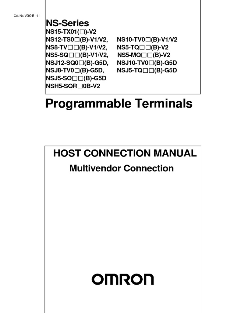 NS Series - Multivendor Host Connection Manual - V092 E1 11 | PDF | Programmable Logic ...
