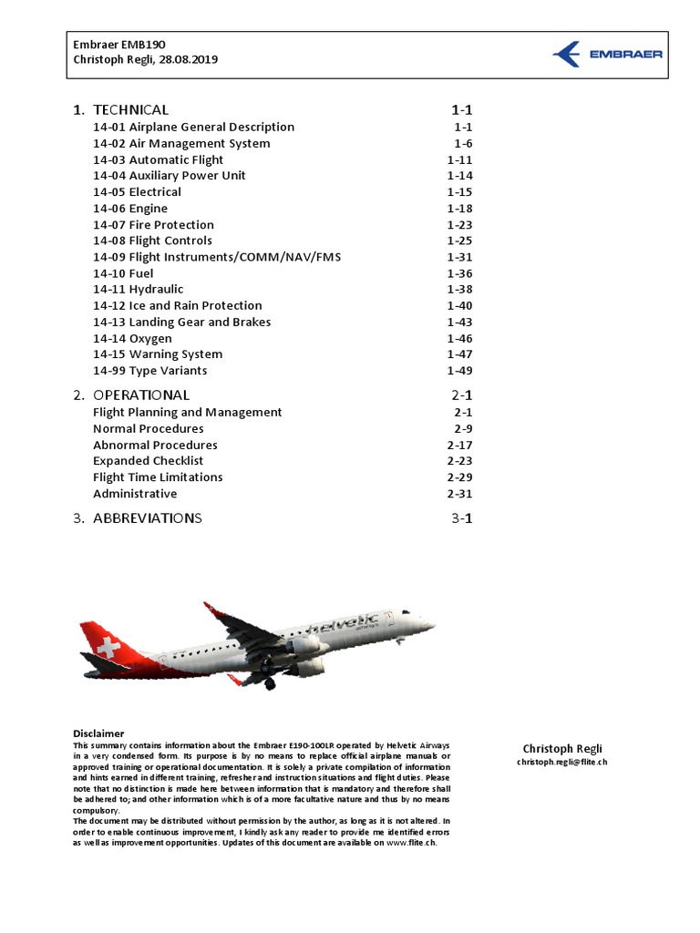 Summary E190 | PDF | Valve | Aircraft Flight Control System