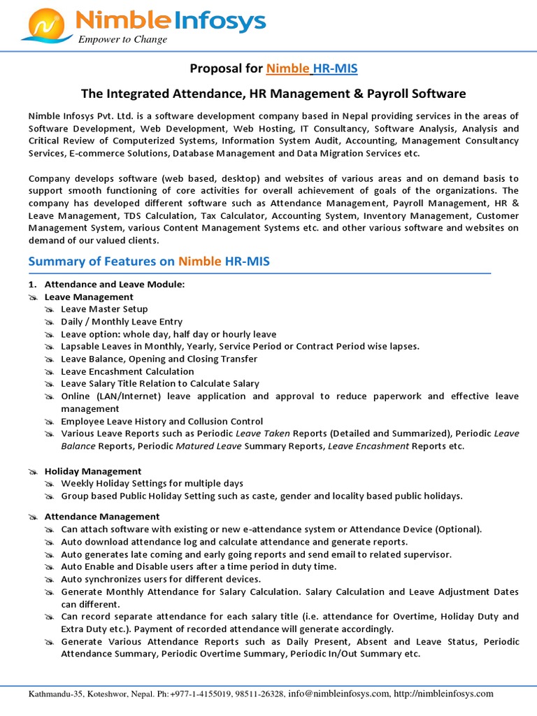 HR-MIS Software for Businesses | PDF | Salary | Employment