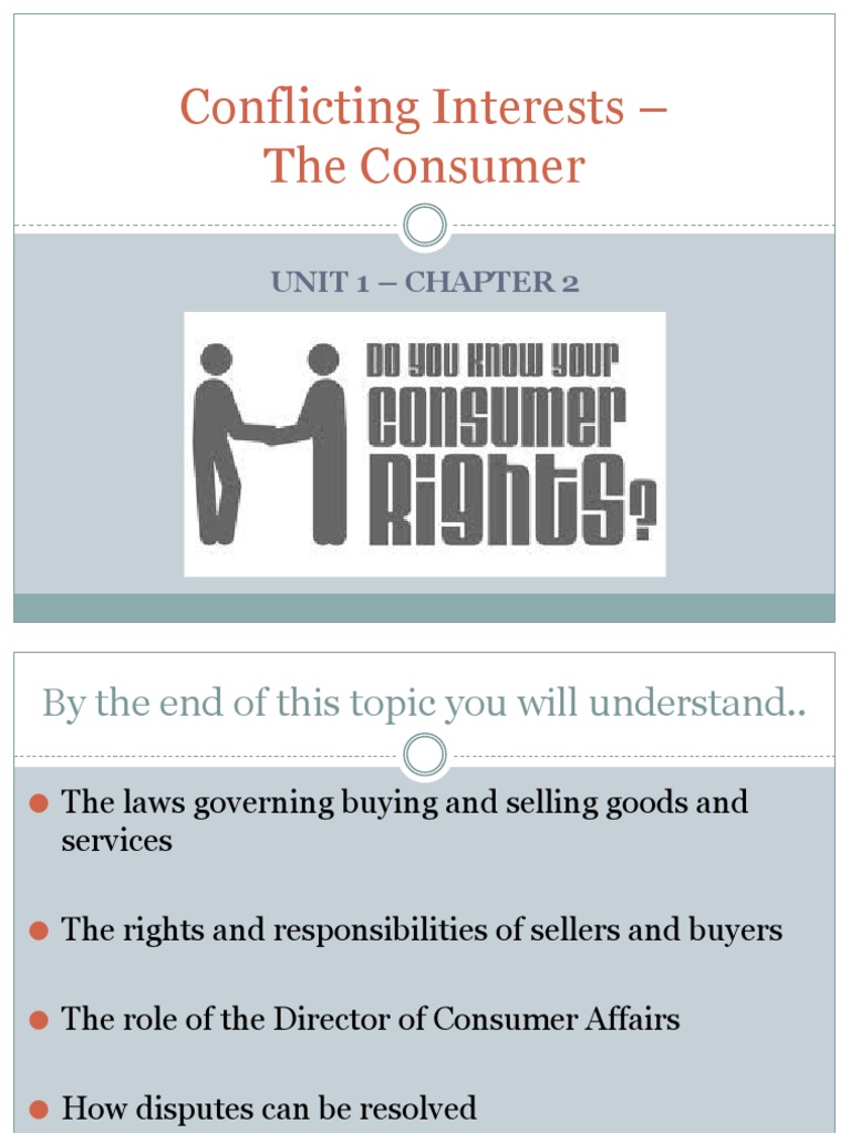 Unit 1 CHP 2 - Conflicting Interests The Consumer | PDF | Consumer ... Unit 1 CHP 2 - Conflicting Interests The Consumer | PDF | Consumer ...