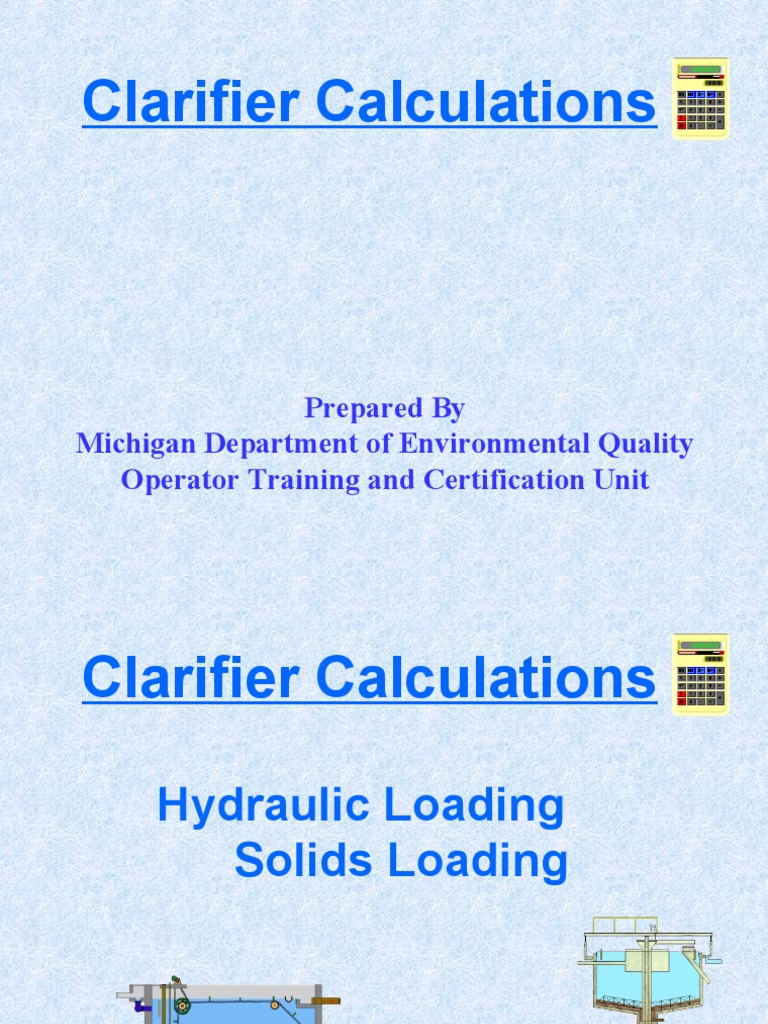 Clarifier Calculations | Download Free PDF | Area | Volume