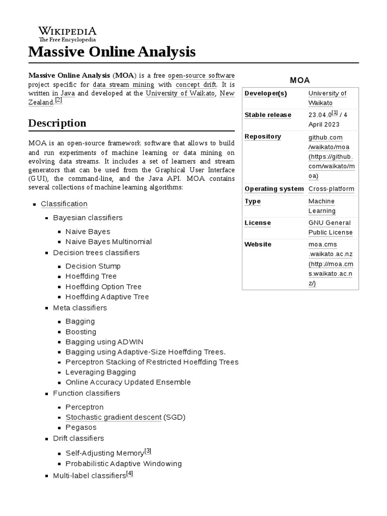 Massive Online Analysis | PDF | Machine Learning | Statistical Classification