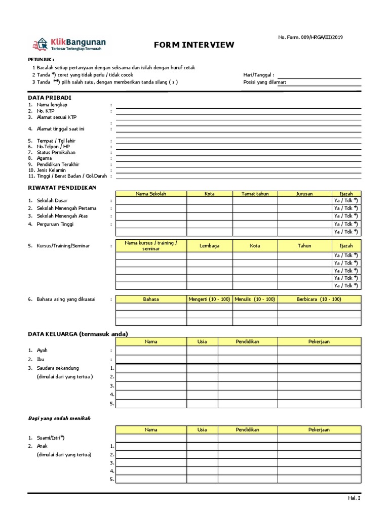 002 - Form Interview | PDF