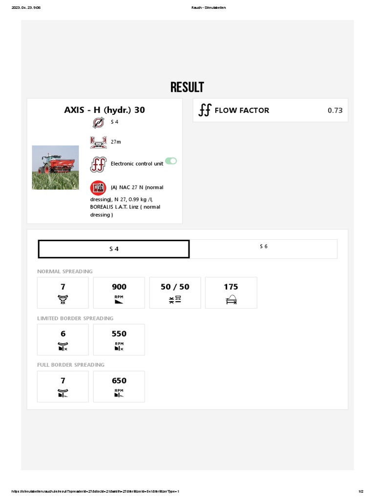 Rauch - Streutabellen LINZ 27 NORMAL DRESSING | PDF