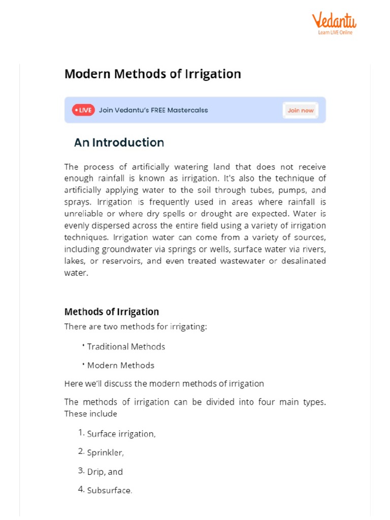 Modern Methods of Irrigation | PDF