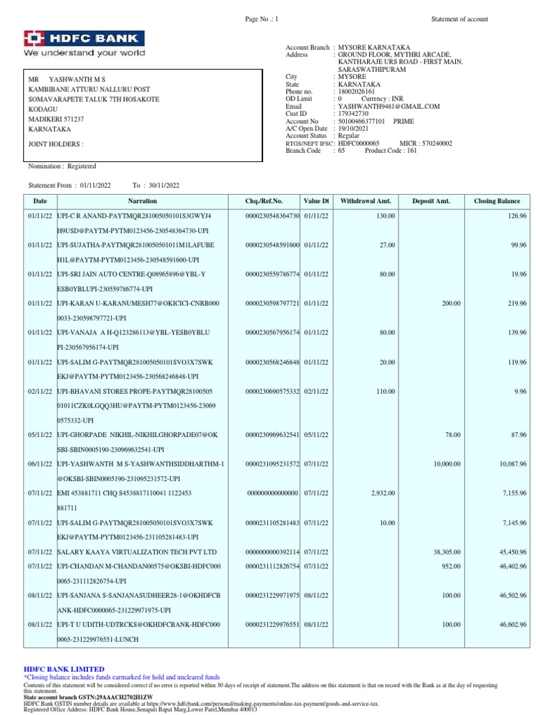 Date Narration Chq./Ref - No. Value DT Withdrawal Amt. Deposit Amt ...