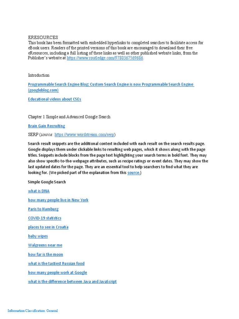 ERESOURCES | PDF | Websites | World Wide Web