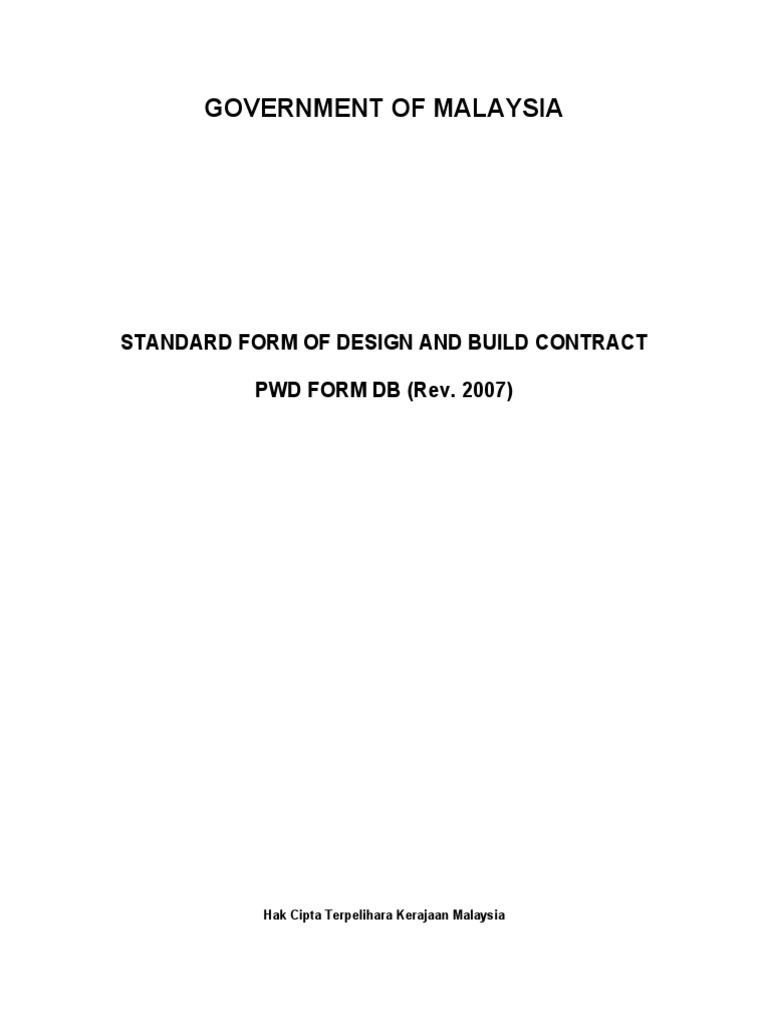 PWD Design and Build Contract Guide | PDF | Insurance | Employment