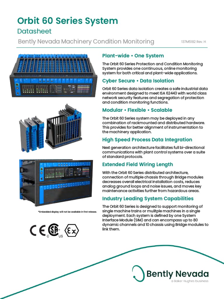 Bently Nevada Orbit 60 Series System Datasheet | PDF | Relay | Thermocouple