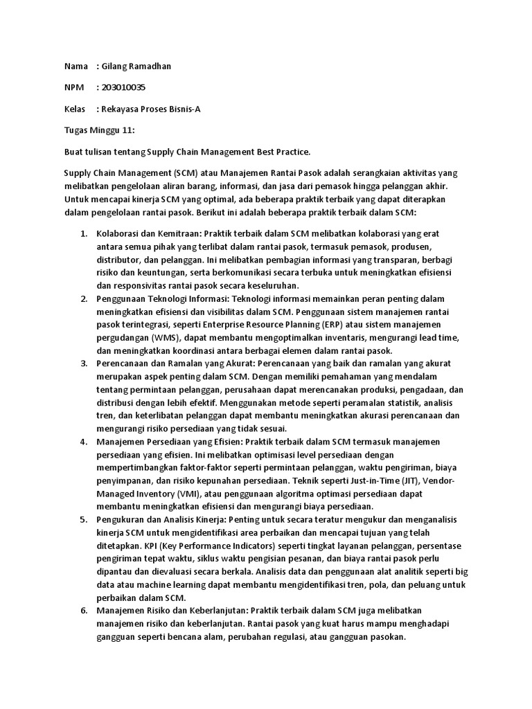 SCM Best Practice | PDF