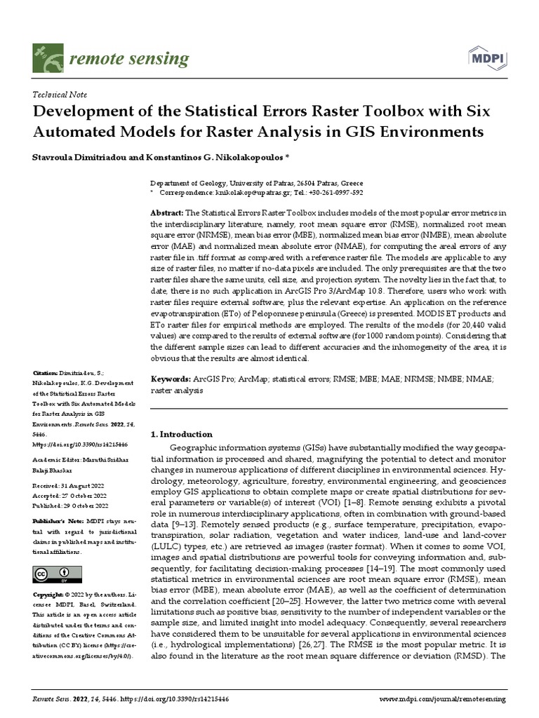Development of The Statistical Errors Raster Toolb | PDF | Arc Gis ... Development of The Statistical Errors Raster Toolb | PDF | Arc Gis ...
