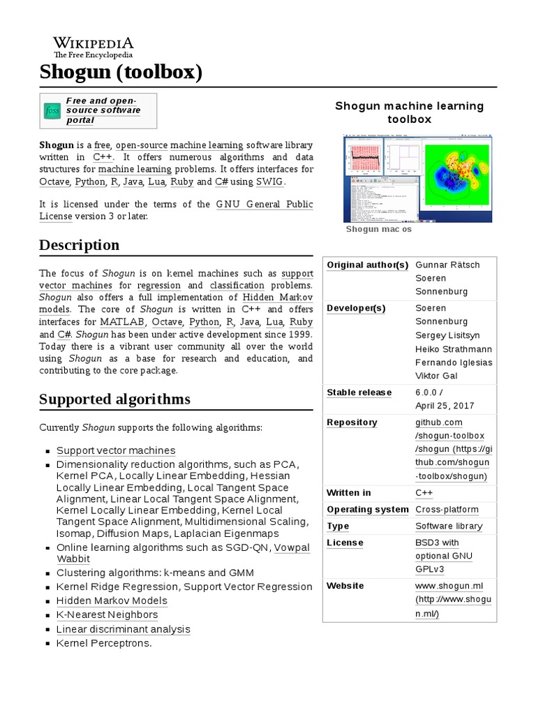 Shogun (Toolbox) | PDF | Artificial Intelligence | Intelligence (AI) & Semantics