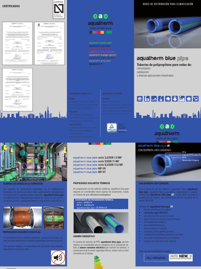 Trip Aquatherm Blue Pipe | PDF | Aislamiento térmico | Corrosión
