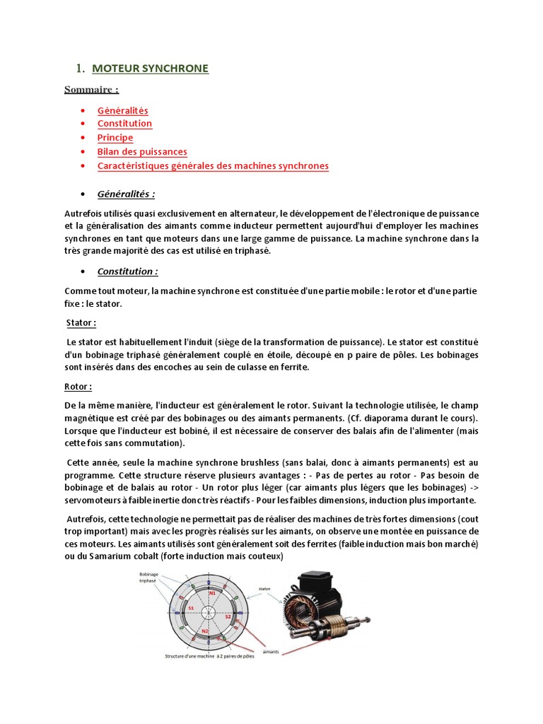 Moteurs synchrones et asynchrones : Guide | PDF | Champ magnétique | Inducteur