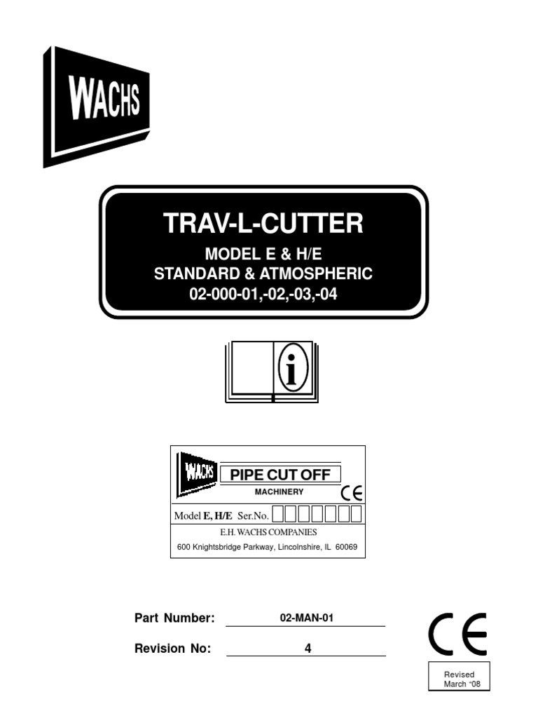 Trav L Cutter - 02 MAN 01 - R4 0308 | PDF | Pipe (Fluid Conveyance) | Steel